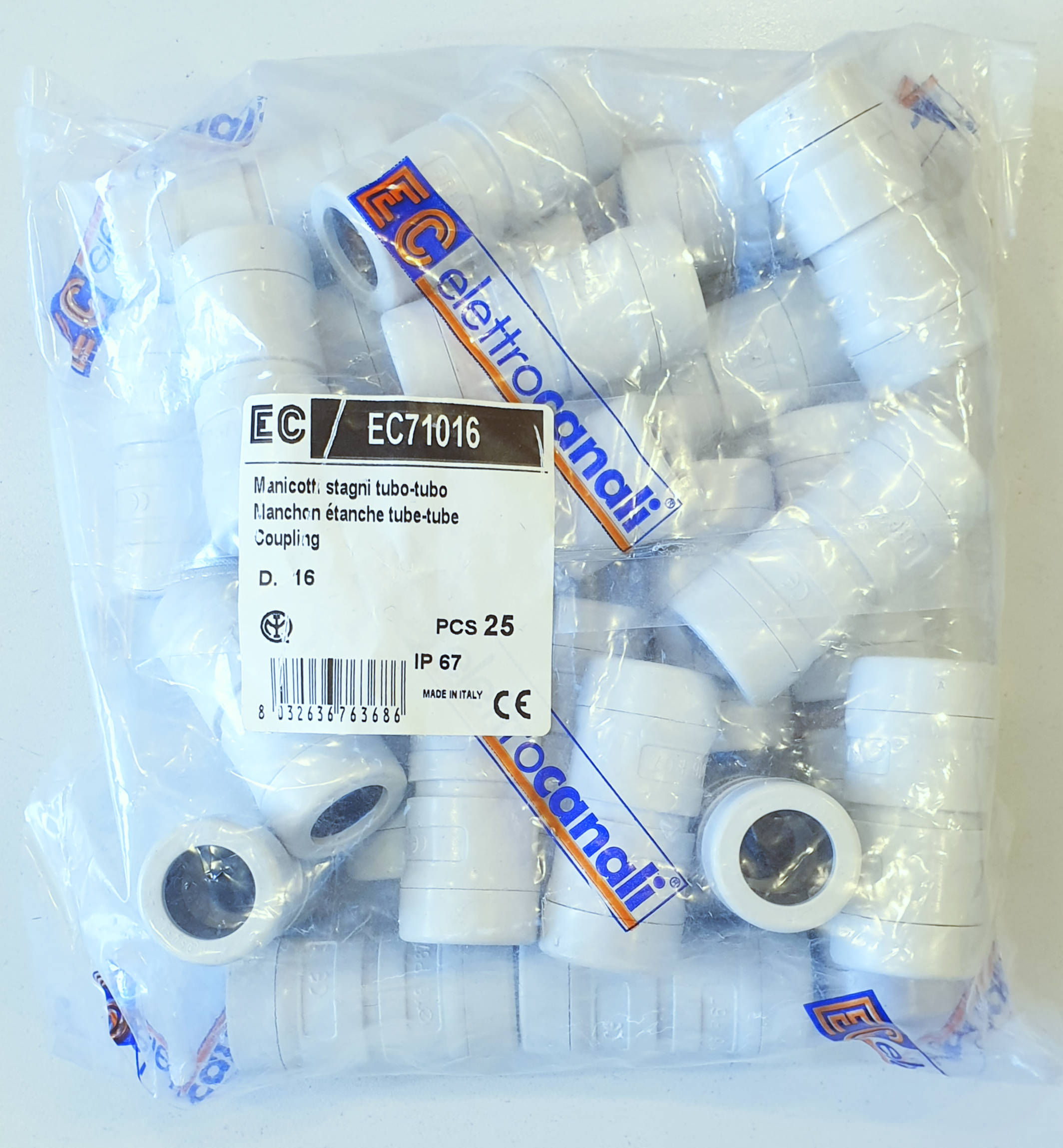 Sujungimas tiesus MY16-MS16 IP65 vamzd. EC71016 elettrocanali (52300444 ...