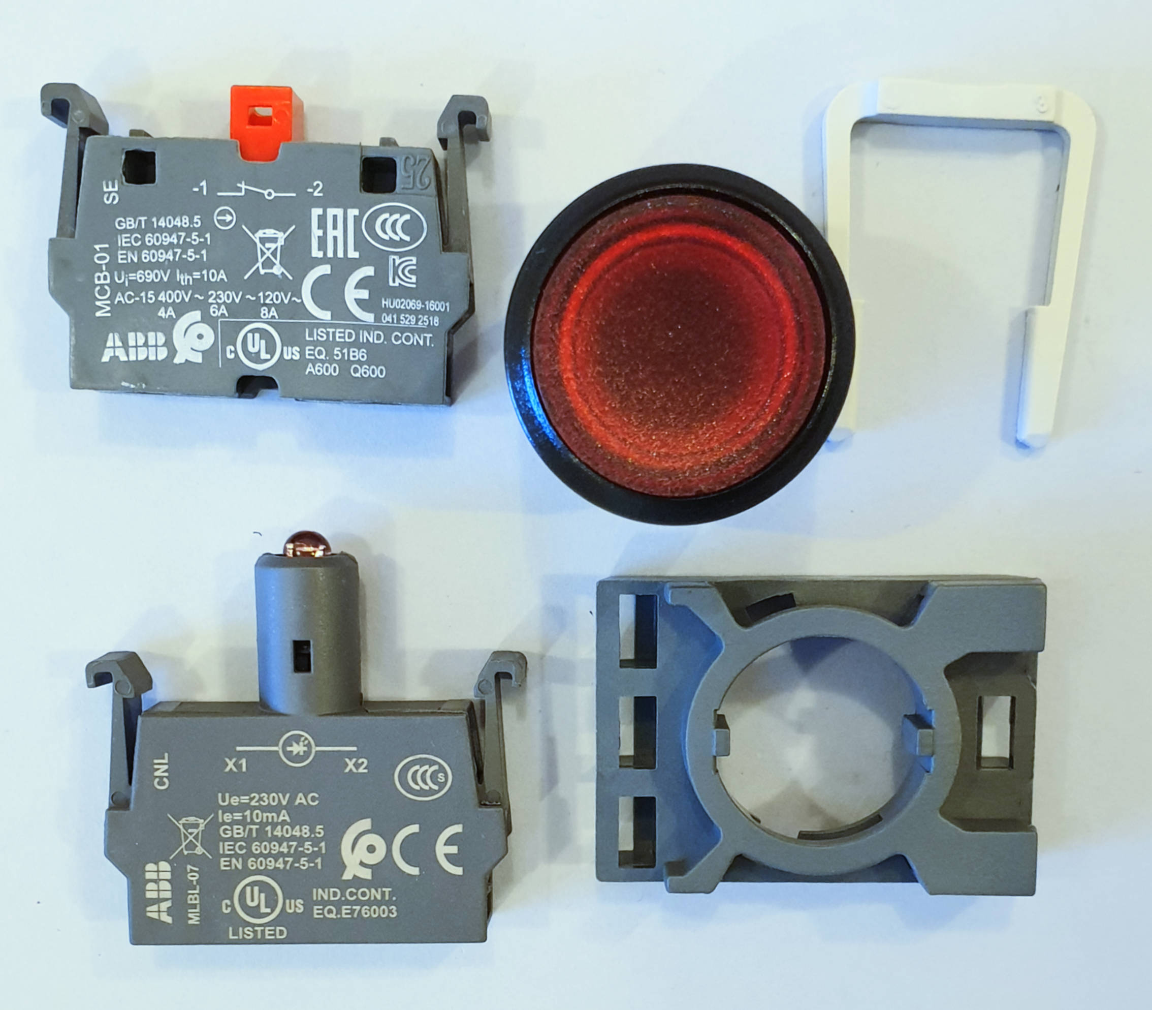 Lemputė kontrol raudona LED 230V ABB MLBL-07R (501700416)